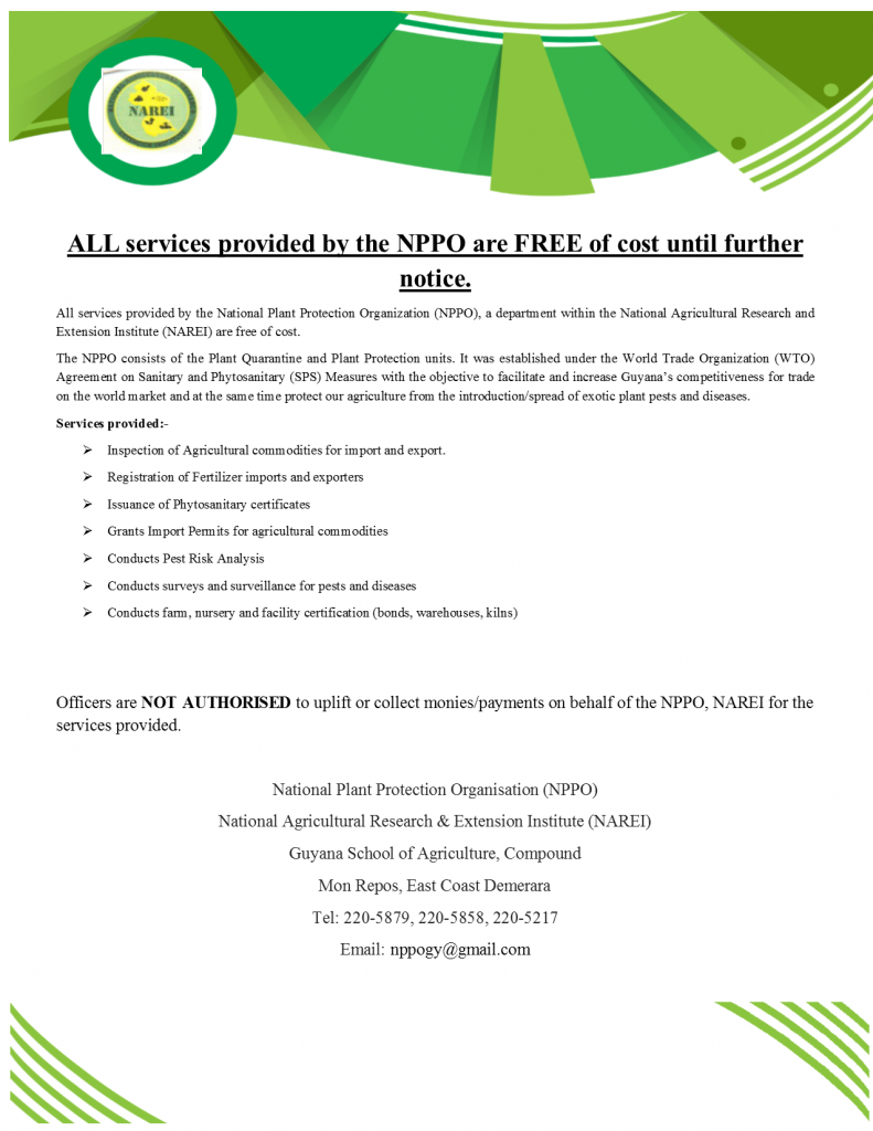 NARIE Advisory - Ministry of Agriculture